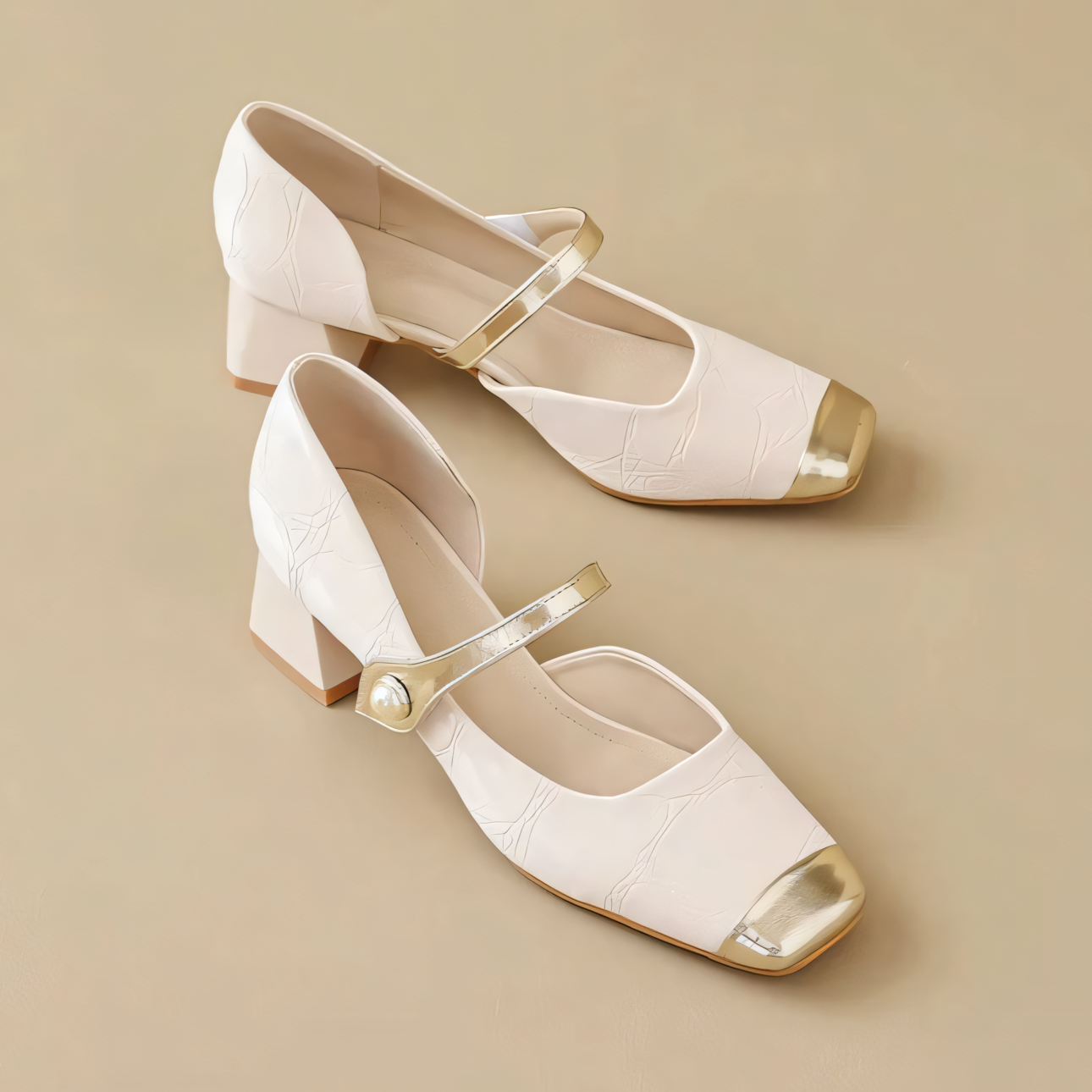 Women's Luxford Genuine Leather Block Heels – Low Heel Dress Shoes with ...