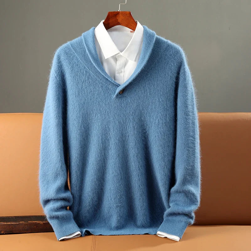 Men's Alessio Cashmere Sweater – Soft Wool Shawl Collar Pullover